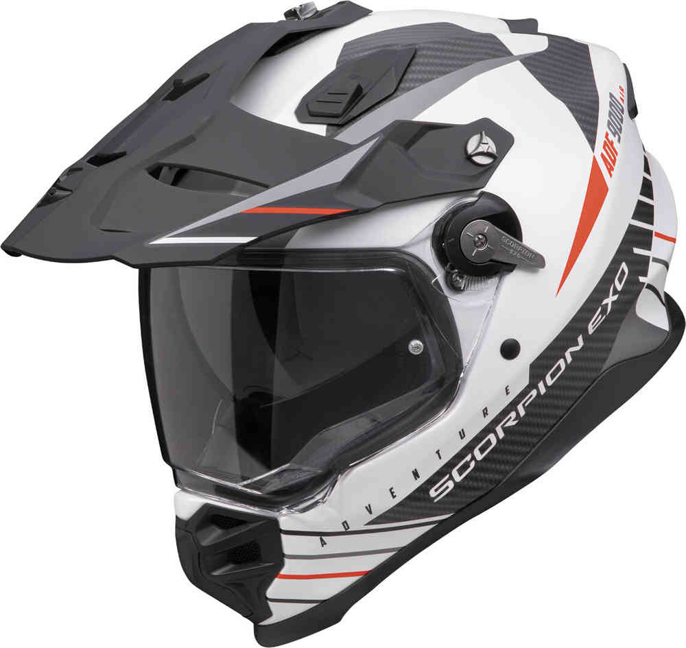 SCORPION ADF 9000 AIR FEAT Aventura Moto Casco Blancoate Negro Rojo ...
