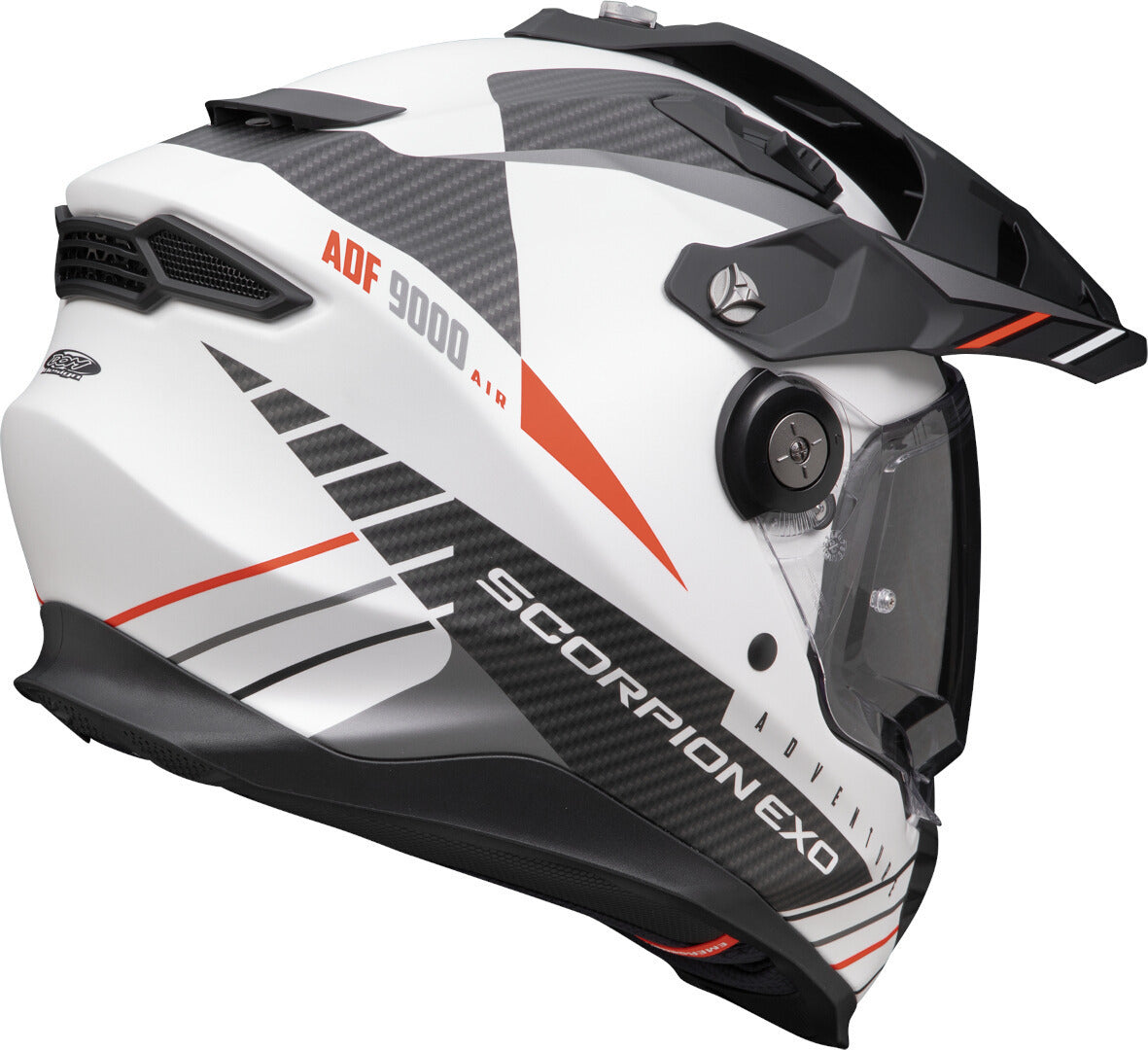 SCORPION ADF 9000 AIR FEAT Aventura Moto Casco Blancoate Negro Rojo ...