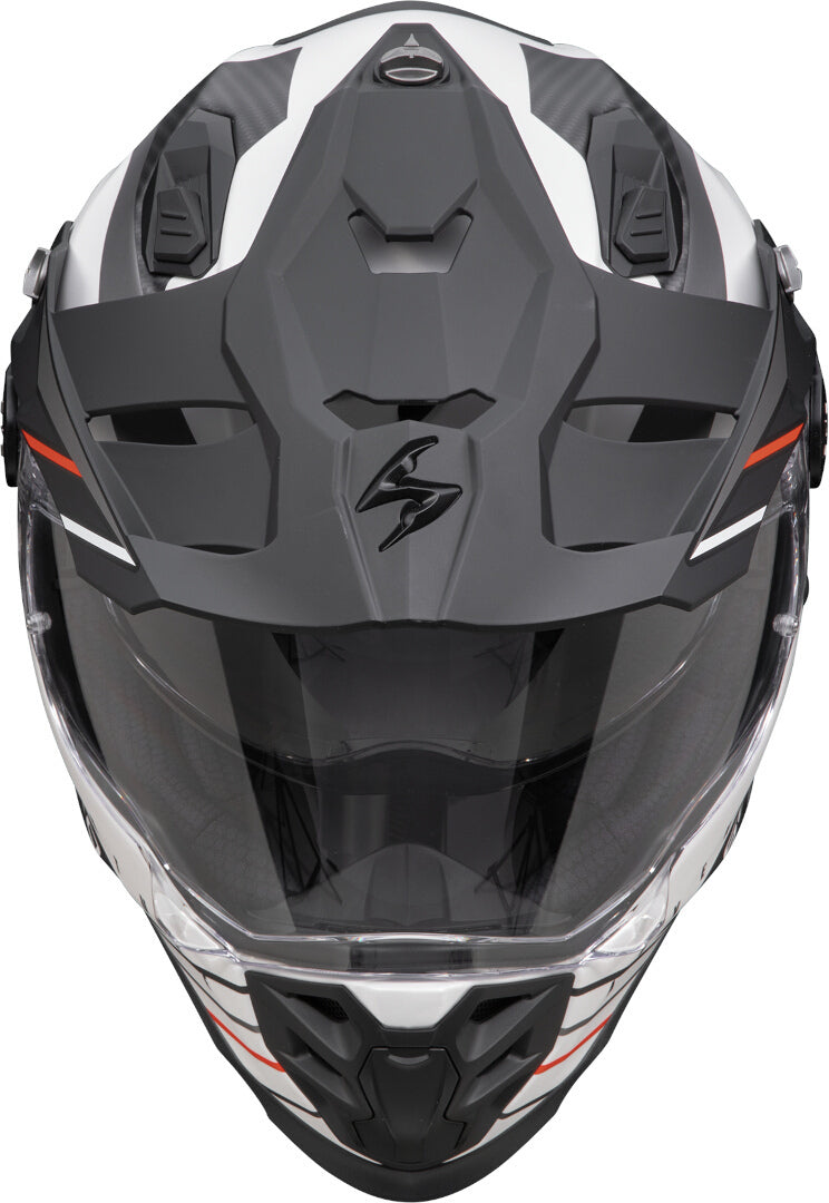 SCORPION ADF 9000 AIR FEAT Aventura Moto Casco Blancoate Negro Rojo ...