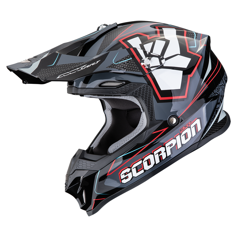 SCORPION VX-16 EVO AIR LIGNES CASCO DE MOTO Negro Gris Rojo – SECURTEX MOTOR S.L (t/a MaximoMoto)